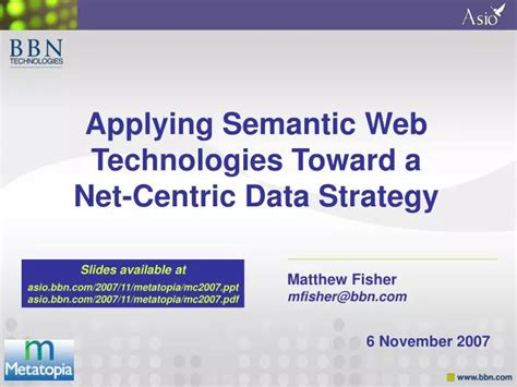 Ppt Applying Semantic Web Technologies Toward A Net Centric Data