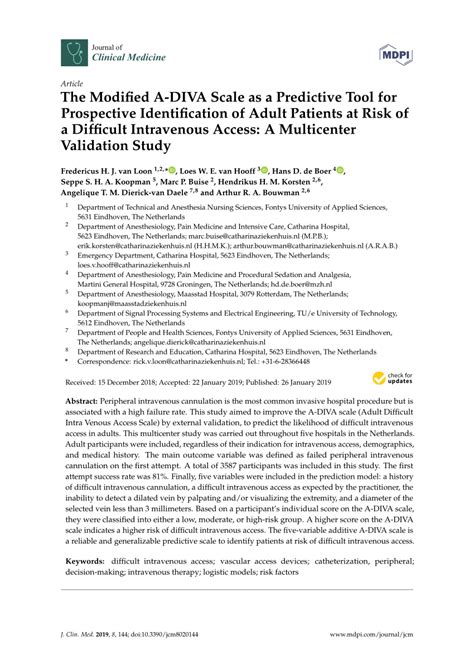 Pdf The Modified A Diva Scale As A Predictive Tool For Prospective Identification Of Adult