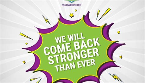 We Will Come Back Stronger Than Ever Cjs Events Warwickshire