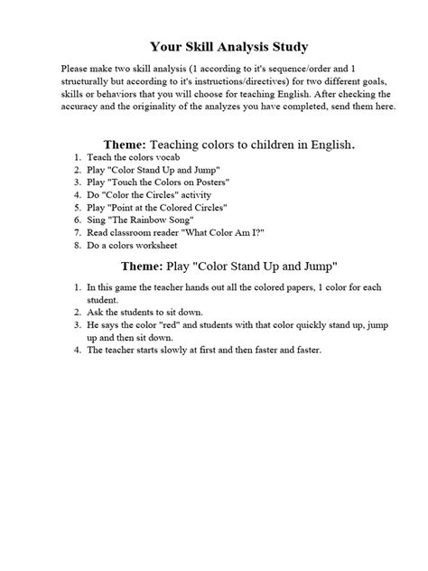Skill Analysis Pdf