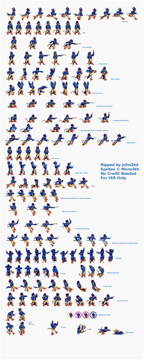 Captain Claw Sprite Sheet Hd Png Download Kindpng