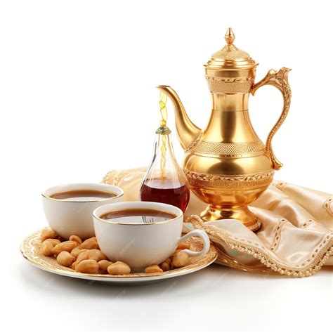 Premium Photo Dallah Arabic Coffee Traditional Set In Ramadan Saudi Coffee Dallah Isolated On