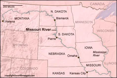 Missouri River Map Where Is Missouri River On A Map