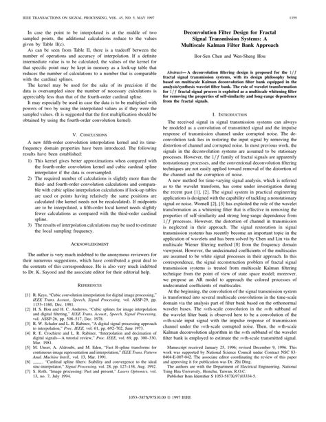 Pdf Deconvolution Filter Design For Fractal Signal Transmission