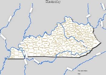 Map Of Major Rivers And Map Of Major Lakes In The State Of Kentucky Usa