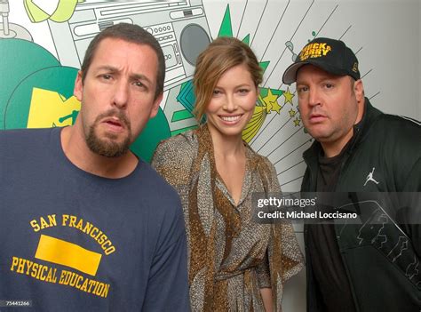 Actor Adam Sandler Actress Jessica Biel And Actor Kevin James Appear