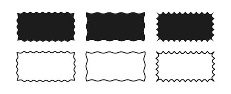 Premium Vector A Collection Of Rectangular Frames With Wavy Edges
