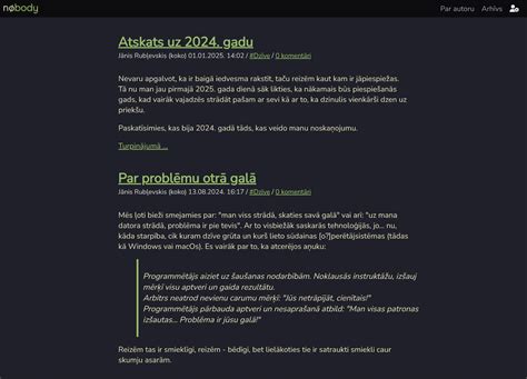 Nobody Latvijas Labākās Mājaslapas