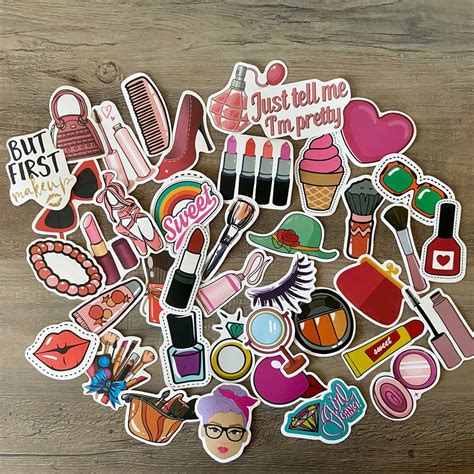 Mystery Assortment Sticker Pack Makeup Cosmetics Girly Stickers