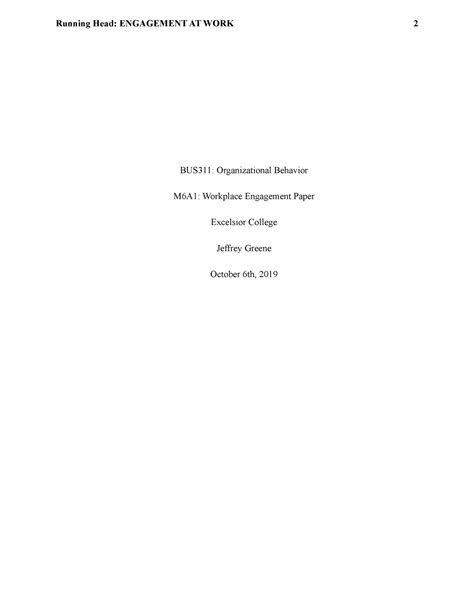 Module 6 Assignment For Organizational Behavior Bus311