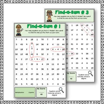 Multiplication Find A Sum By Ideacations Teachers Pay Teachers