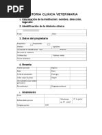 Formato De Hoja Clínica Veterinaria Pdf
