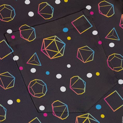 Pansexual Pride Flag Dnd Dice Button Up Shirt Geek Tropical