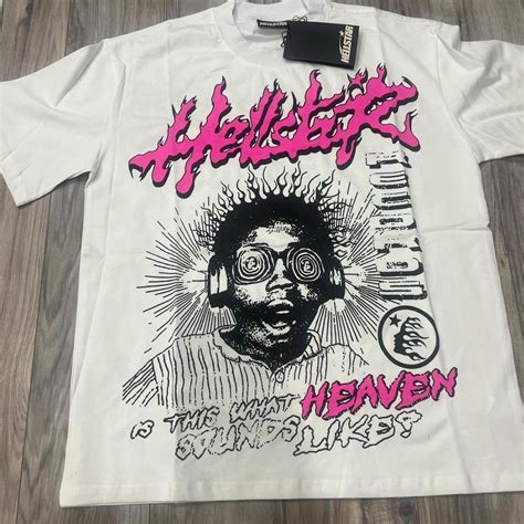 White Hellstar Tee With Pink Accents Hellstar Depop