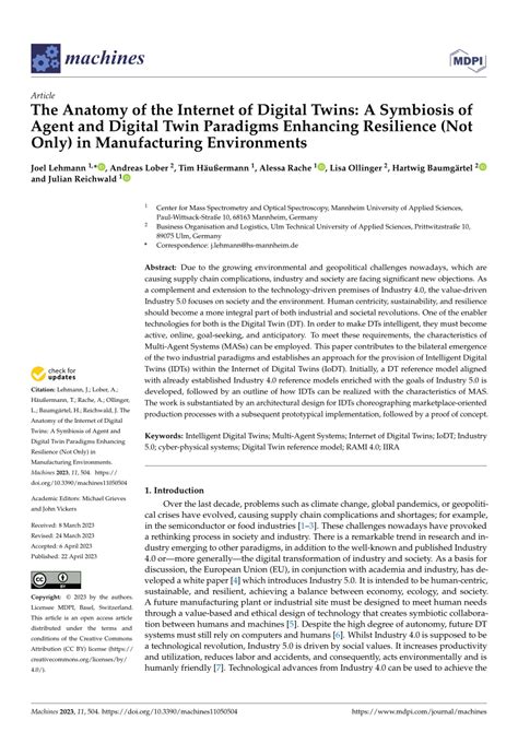 Pdf The Anatomy Of The Internet Of Digital Twins A Symbiosis Of Agent And Digital Twin