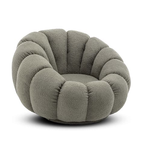 Home › Chairs › Bocule Chairs › Teddy Boucle Fabric Sage Green 1 Seater Swivel Sofa With