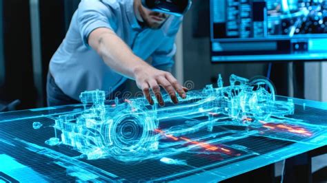 Engineer Conducts Virtual Collision Simulation With Holographic Vehicle Model In Advanced Tech