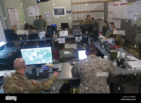 Soldiers In The 113th Engineering Brigade Headquarters Command Work In