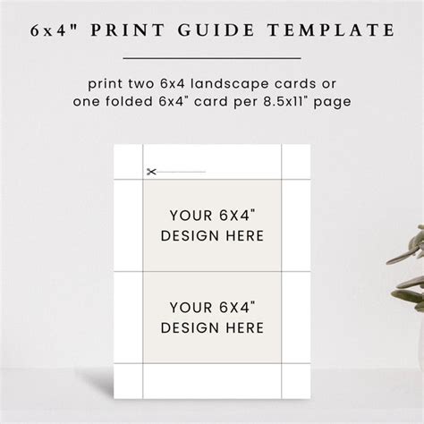6x4 Card Template Etsy