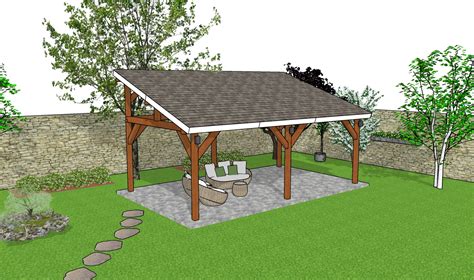 14x24 Outdoor Lean To Pavilion Plans