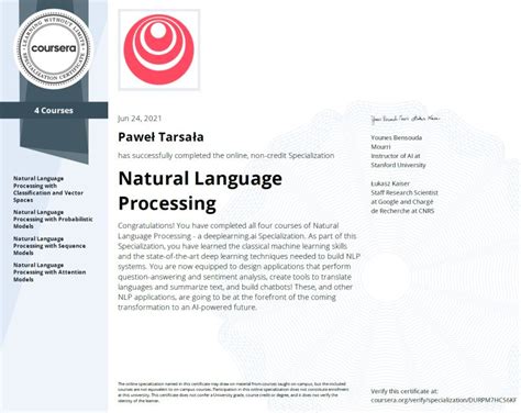 Deeplearningai Nlp Deeplearning Machinelearning Paweł Tarsała
