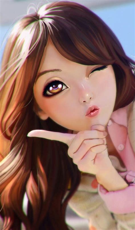 Long Hair Girl Cartoon Wallpapers Wallpaper Cave