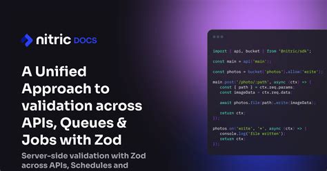 guides a unified approach to validation across apis queues and jobs