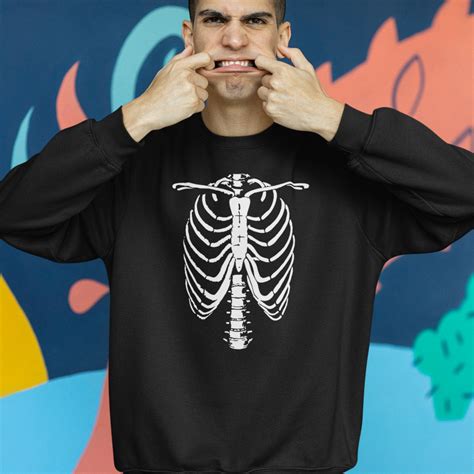 Boney Chest Halloween Trui Uniseks Fit Skelet Design