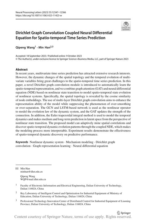 Dirichlet Graph Convolution Coupled Neural Differential Equation For Spatio Temporal Time Series