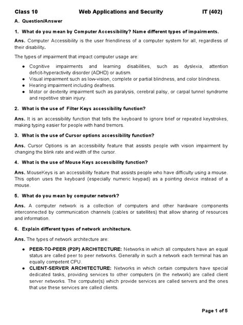 Class 10 Web Apps And Security Guide Pdf Computer Network Internet