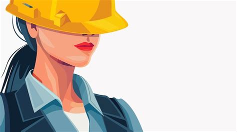 Professional Businesswoman Holding Yellow Hardhat Premium Ai