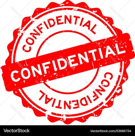 Grunge Red Confidential Word Round Seal Stamp Vector Image