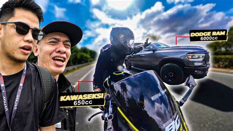 Ninja Ni Von Vs Dodge Ram 6000cc Sobrang Bilis Youtube