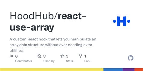 Github Hoodhubreact Use Array A Custom React Hook That Lets You