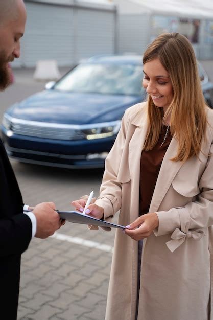 Free Photo Financial Independent Woman Buying New Car