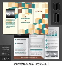 Drawing Brochure Template Design Figures Schemes เวกเตอร์สต็อก ปลอด