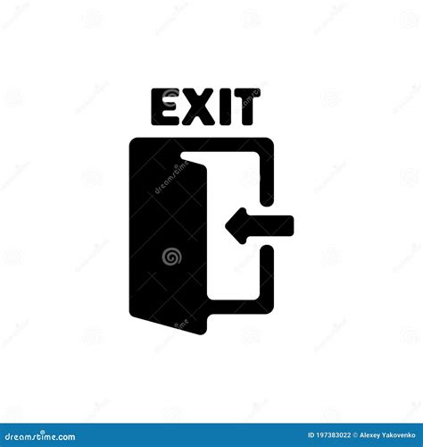 Emergency Exit Icon In Black Evacuation Vector On Isolated White Background Stock Vector