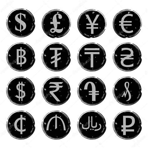 Diecis Is Iconos De Grunge Vectorial En Blanco Y Negro Con Im Genes De
