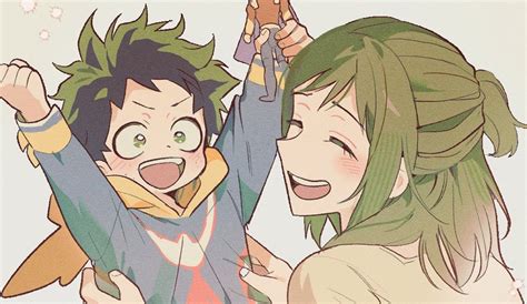 Midoriya Izuku And Midoriya Inko Boku No Hero Academia Drawn By