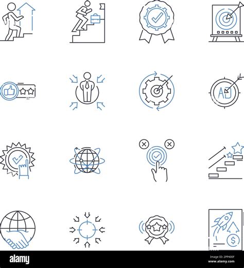 Sales Targets Line Icons Collection Goals Objectives Quota