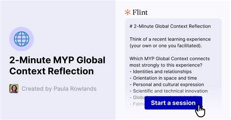 2 Minute Myp Global Context Reflection Flint