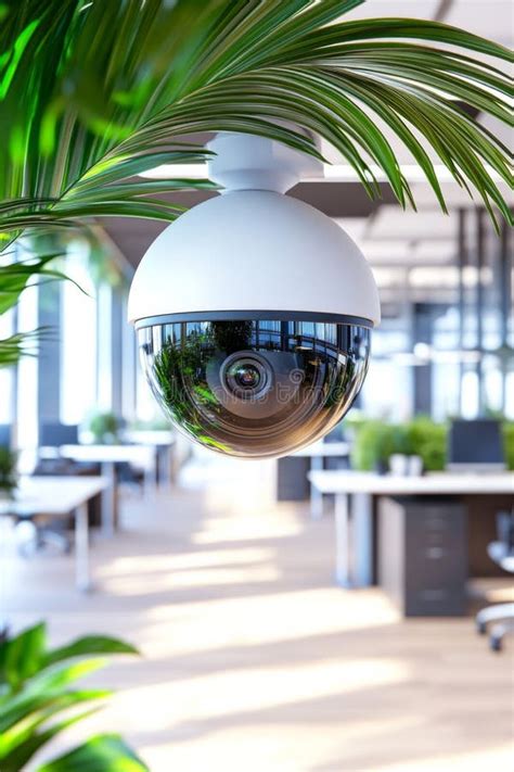 High Resolution Image Of A Dome Shaped Security Camera In A Bright