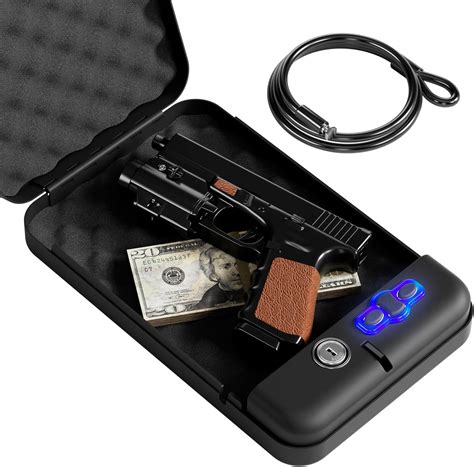 Grimtron Portable Pistol Safes Electronic Lock Box And Key