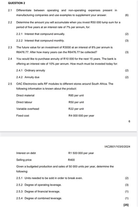 Solved Question 221 ﻿differentiate Between Operating And