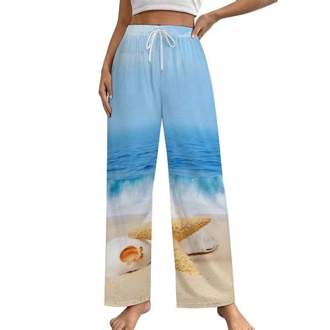 Ocean Beach Pajama Pants Loose Pajamas Female Breathable Home Trousers