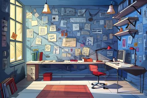 Interactive Storyboard Wall Home Office Vector Design Premium Ai