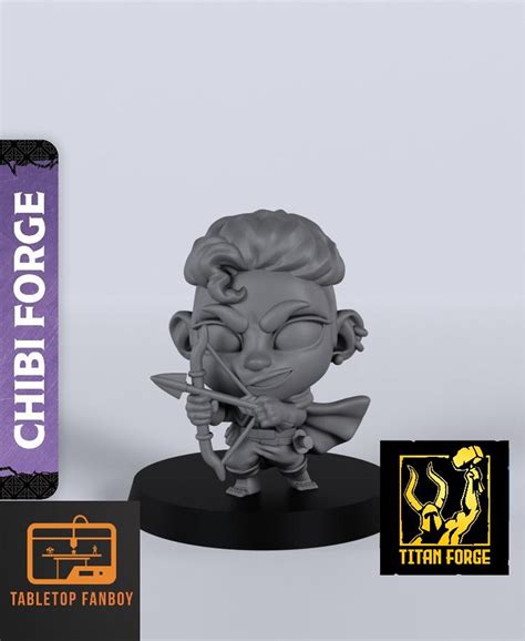 Chibi Male Halfling Ranger With Bow Miniature 32mm Scale By Titan Forge Etsy