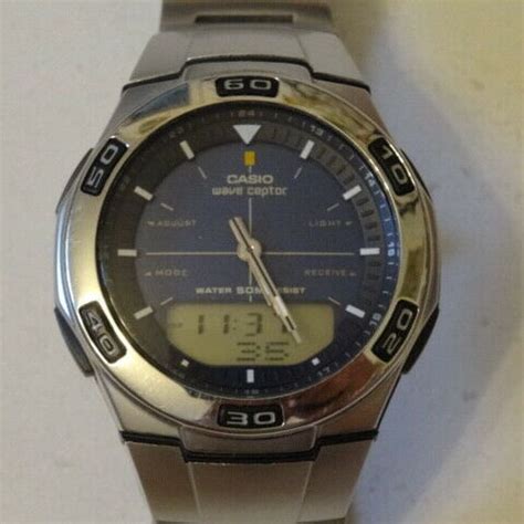 Casio Wave Ceptor 2735 Wva 105h Digital And Analog World Time 5 Atm Watch