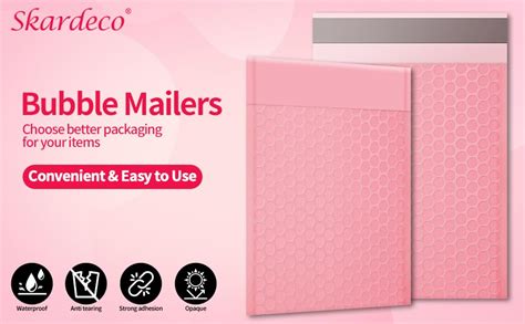 Skardeco Bubble Mailers 85x11inch 40pack Pink Bubble