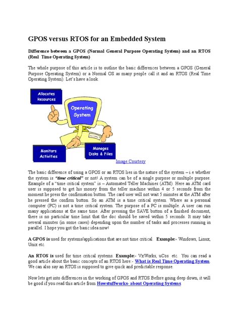 Difference Gpos And Rtos Download Free Pdf Operating System Thread